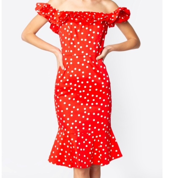Dresses | Red Polka Dot Dress | Poshmark